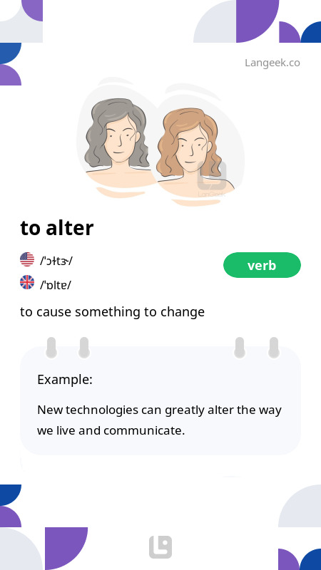 Definition & Meaning of "Alter" | Picture Dictionary