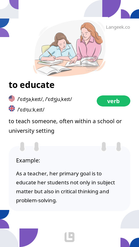 Definition & Meaning of "Educate" | Picture Dictionary