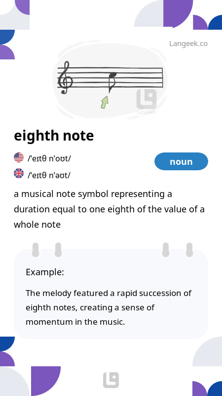 Definition & Meaning of "Eighth note" | Picture Dictionary