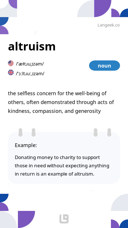 Definition & Meaning of "Altruism" | LanGeek
