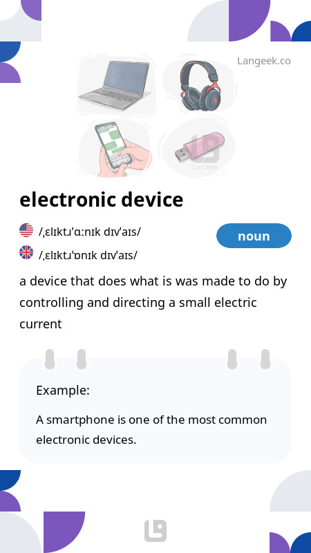 Definition & Meaning of "Electronic device" | Picture Dictionary