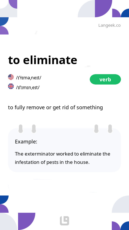 Definition & Meaning of "Eliminate" | LanGeek