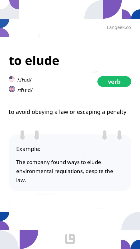 Definition & Meaning of "Elude" | LanGeek