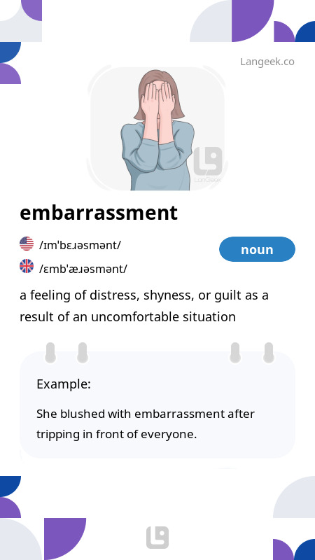 Definition & Meaning of "Embarrassment" | Picture Dictionary