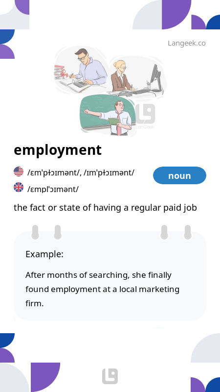 Definition & Meaning of "Employment" | Picture Dictionary