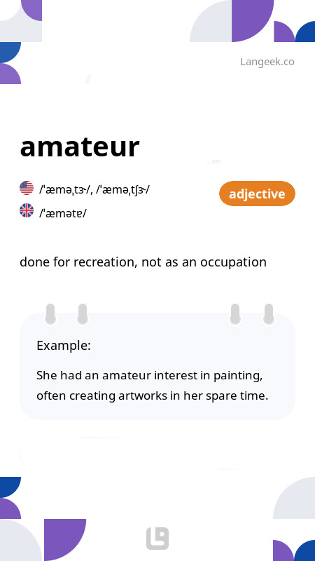 Definition & Meaning of "Amateur" | Picture Dictionary