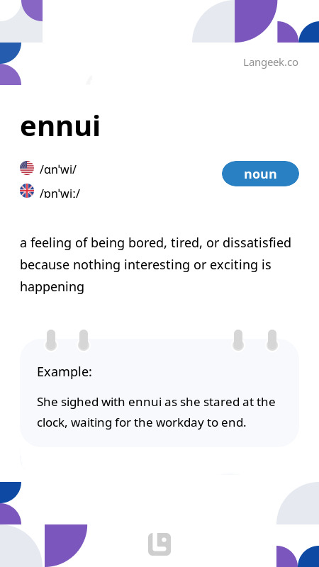 Definition & Meaning of "Ennui" | Picture Dictionary