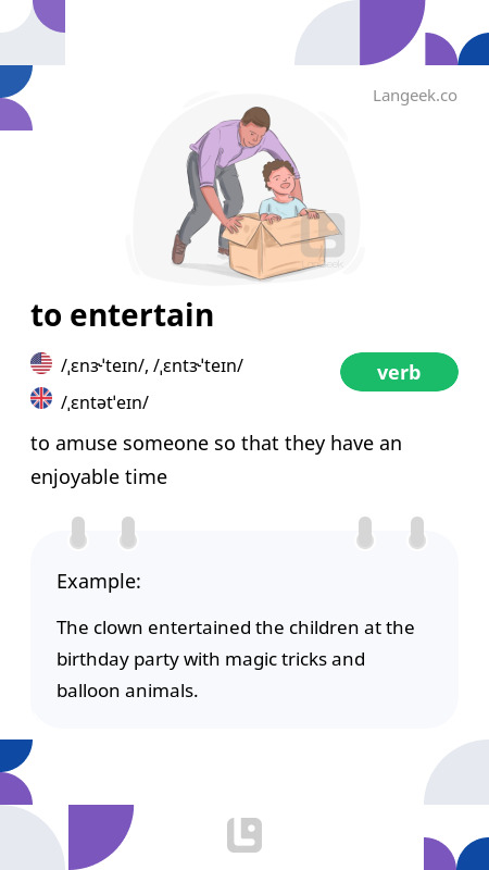 Definition & Meaning of "Entertain" | Picture Dictionary