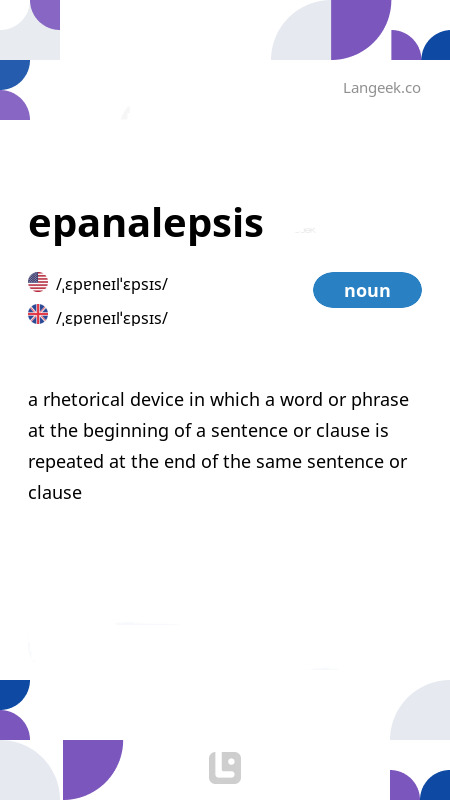 Definition & Meaning of "Epanalepsis" | Picture Dictionary