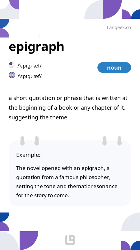 Definition & Meaning of "Epigraph" | Picture Dictionary