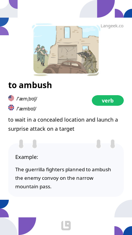 Definition & Meaning of "Ambush" | LanGeek