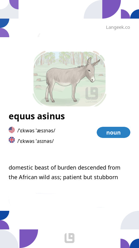 Definition & Meaning of "Equus asinus" | LanGeek