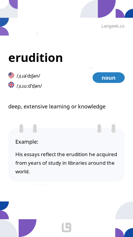 Definition & Meaning of "Erudition" | Picture Dictionary