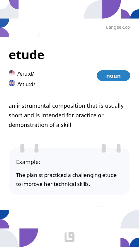 Definition & Meaning of "Etude" | Picture Dictionary