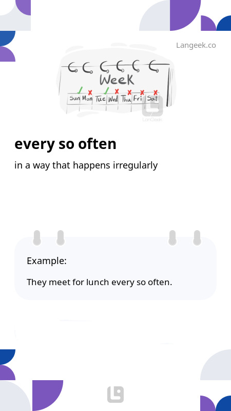 Definition & Meaning of "Every so often" | Picture Dictionary