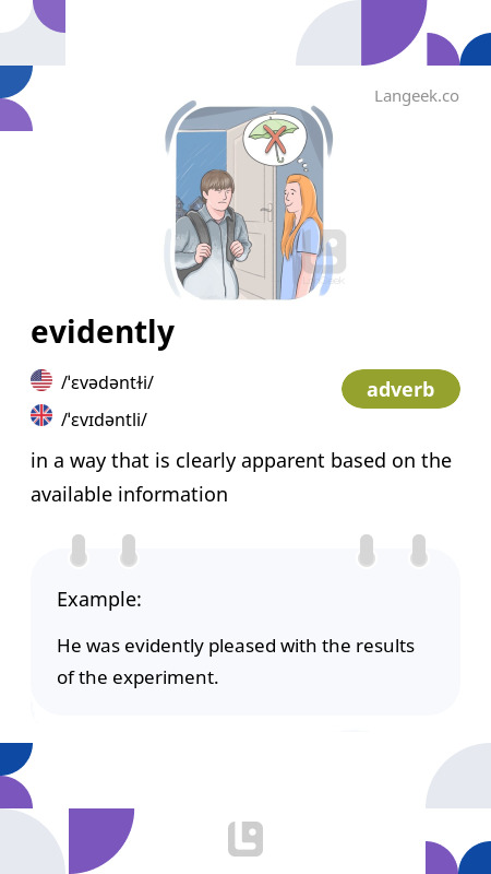 Definition & Meaning of "Evidently" | LanGeek