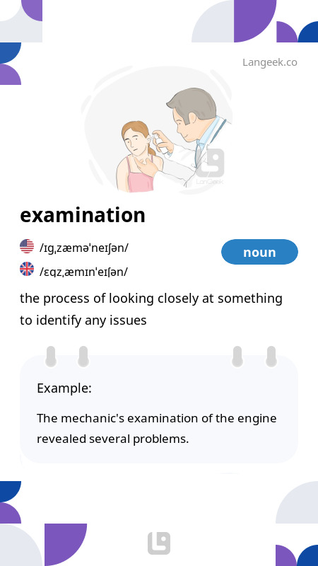 Definition & Meaning of "Examination" | Picture Dictionary