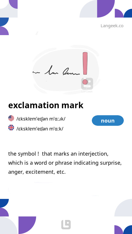 Definition & Meaning of "Exclamation mark" | LanGeek