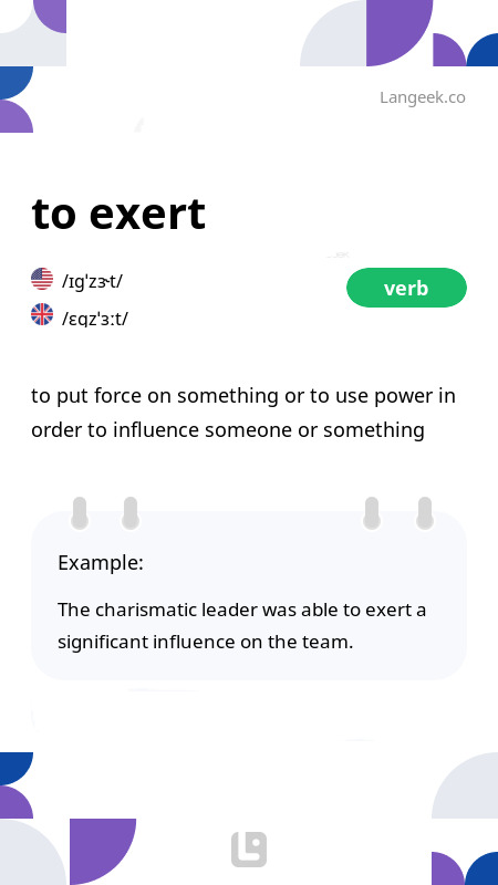 Definition & Meaning of "Exert" | Picture Dictionary