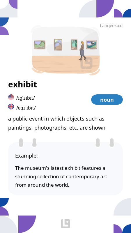 Definition & Meaning of "Exhibit" | LanGeek