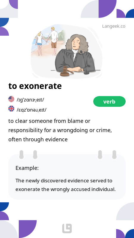 Definition & Meaning of "Exonerate" | Picture Dictionary