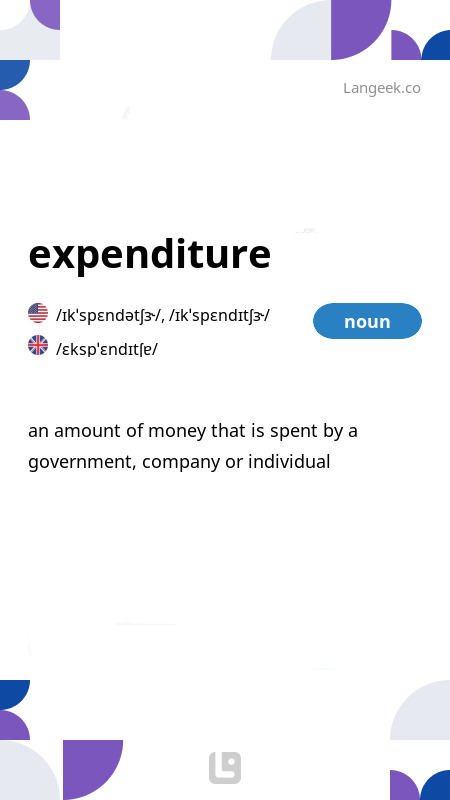 Definition & Meaning of "Expenditure" | Picture Dictionary