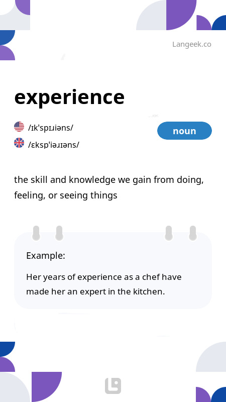 Definition & Meaning of "Experience" | Picture Dictionary