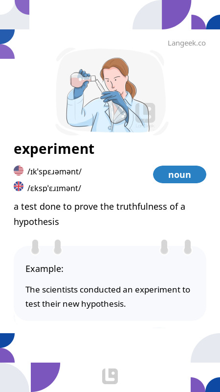 Definition & Meaning of "Experiment" | Picture Dictionary