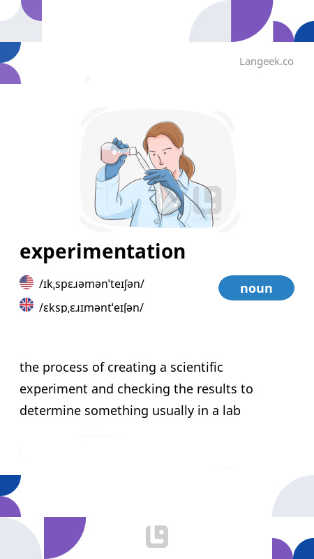 Definition & Meaning of "Experimentation" | Picture Dictionary