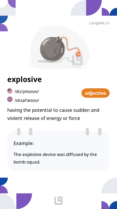 Definition & Meaning of "Explosive" | LanGeek