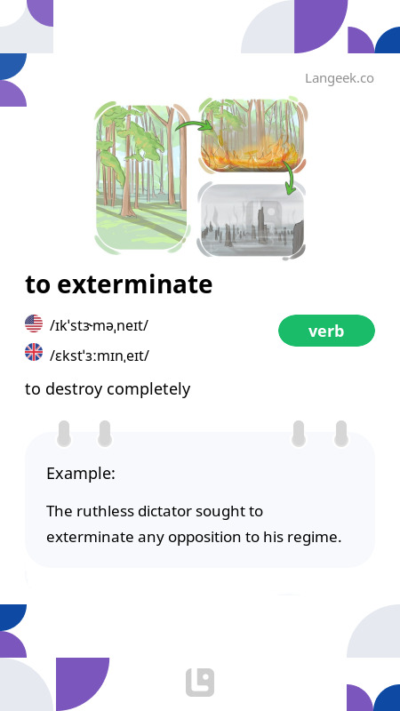 Definition & Meaning of "Exterminate" | Picture Dictionary
