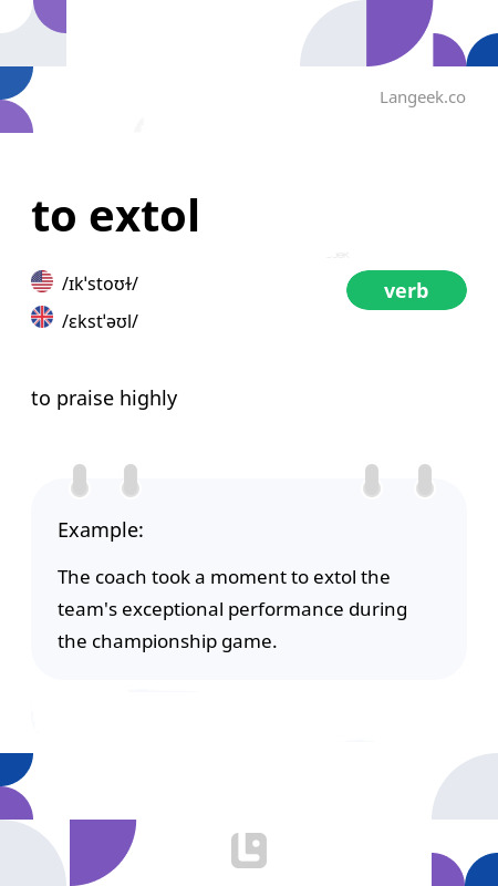Definition & Meaning of "Extol" | Picture Dictionary