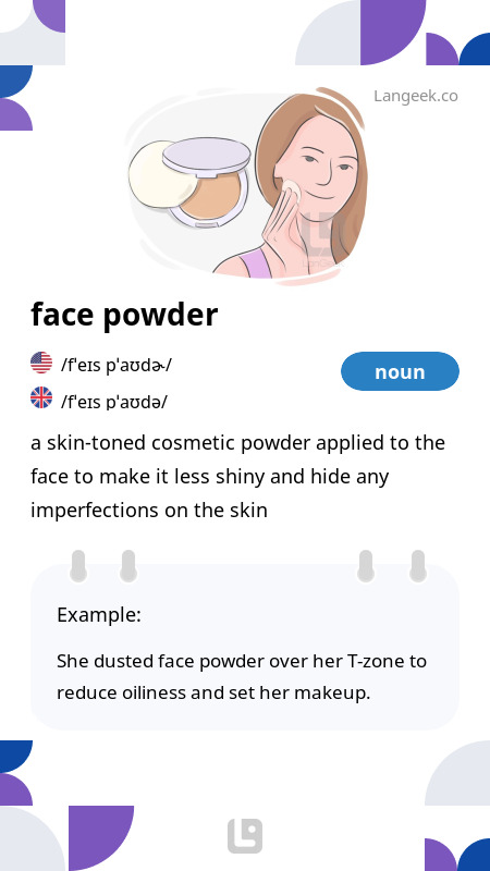 Definition & Meaning of "Face powder" | Picture Dictionary