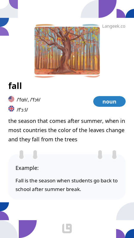 Definition & Meaning of "Fall" | Picture Dictionary