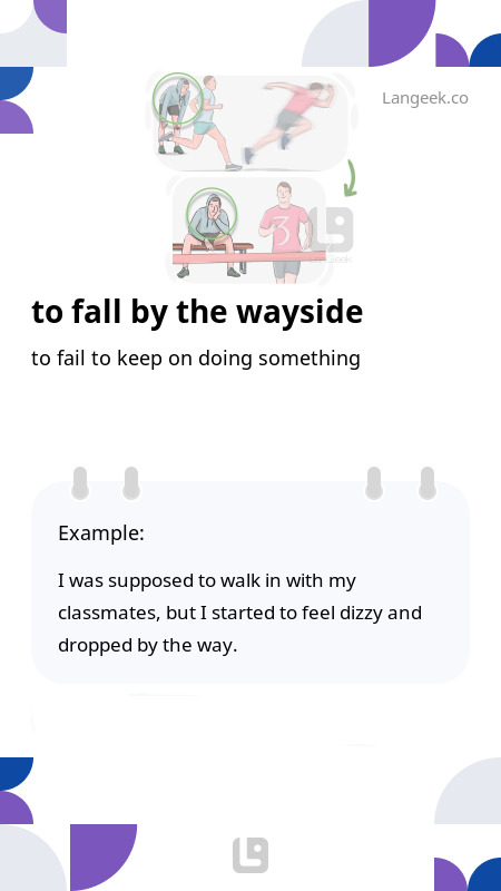 Definition & Meaning of "Fall by the wayside" | Picture Dictionary