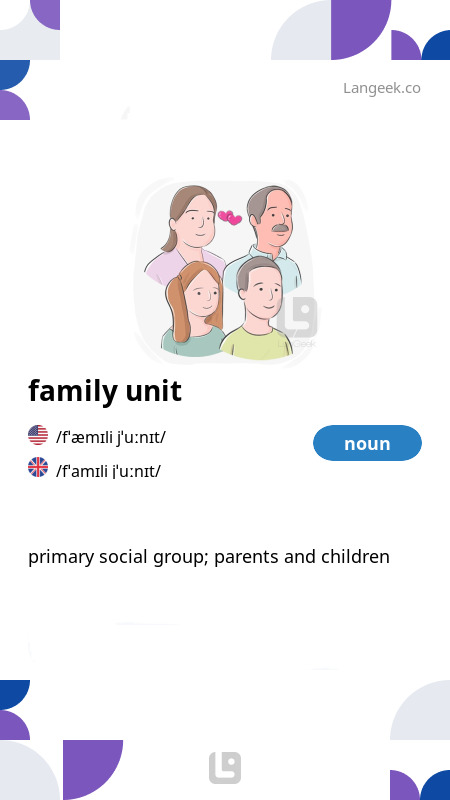 Definition & Meaning of "Family unit" | Picture Dictionary