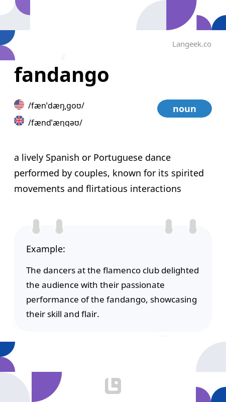 Definition & Meaning of "Fandango" | Picture Dictionary