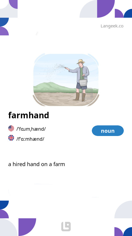 Definition & Meaning of "Farmhand" | LanGeek