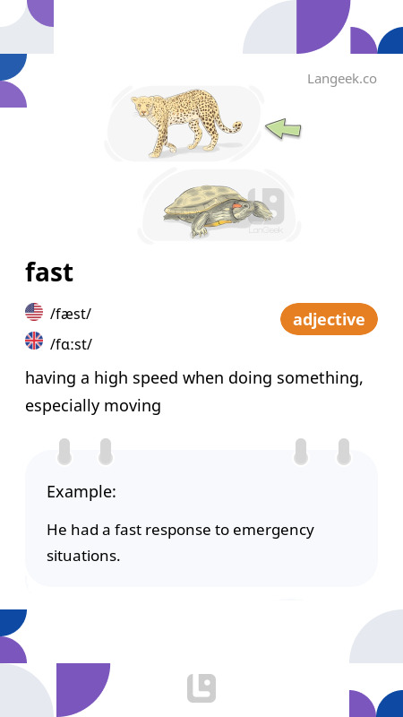 Definition & Meaning of "Fast" | Picture Dictionary