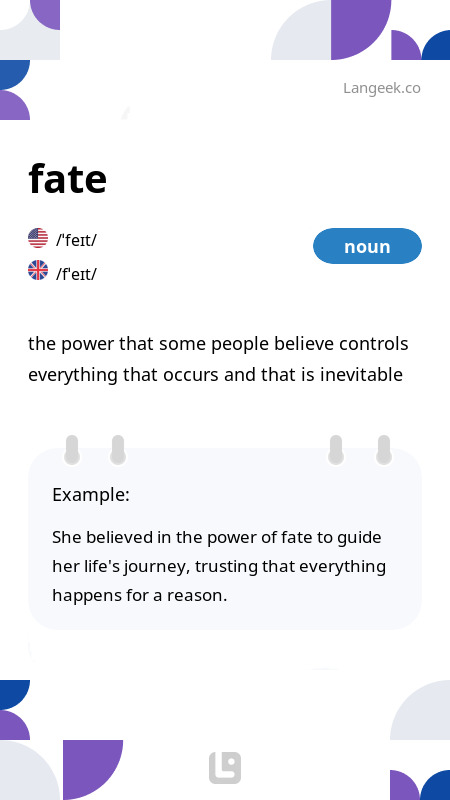 Definition & Meaning of "Fate" | Picture Dictionary