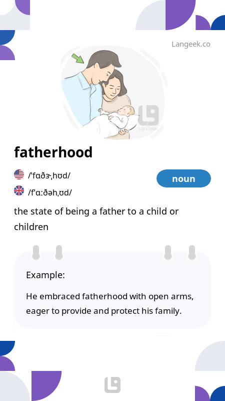 Definition & Meaning of "Fatherhood" | Picture Dictionary