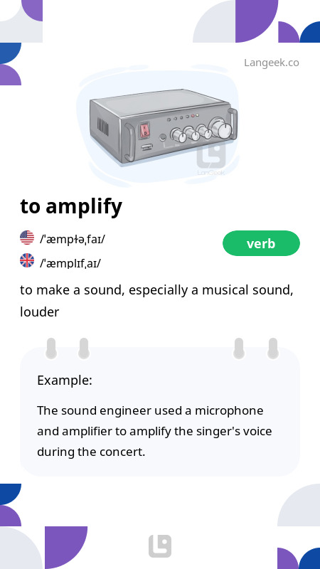 Definition & Meaning of "Amplify" | LanGeek