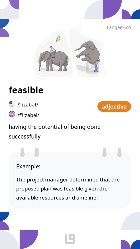 Definition & Meaning of "Feasible" | Picture Dictionary