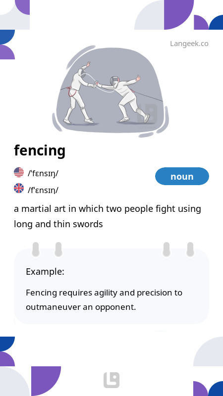 Definition & Meaning of "Fencing" | LanGeek