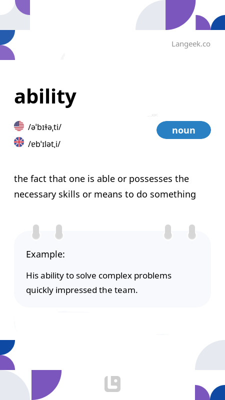 Definition & Meaning of "Ability" | Picture Dictionary