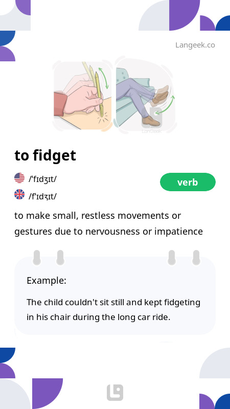 Definition & Meaning of "Fidget" | Picture Dictionary