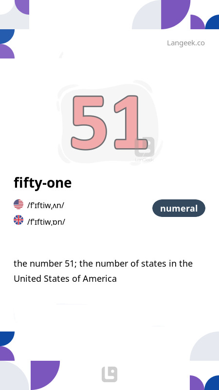 Definition & Meaning of "Fifty-one" | Picture Dictionary