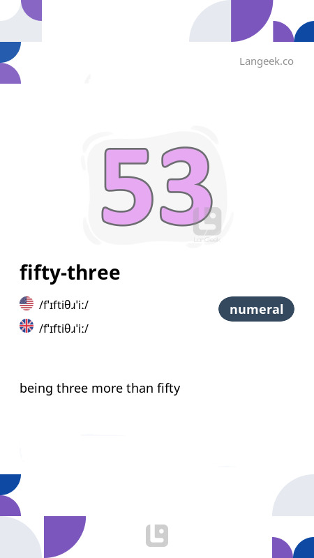 Definition & Meaning of "Fifty-three" | Picture Dictionary