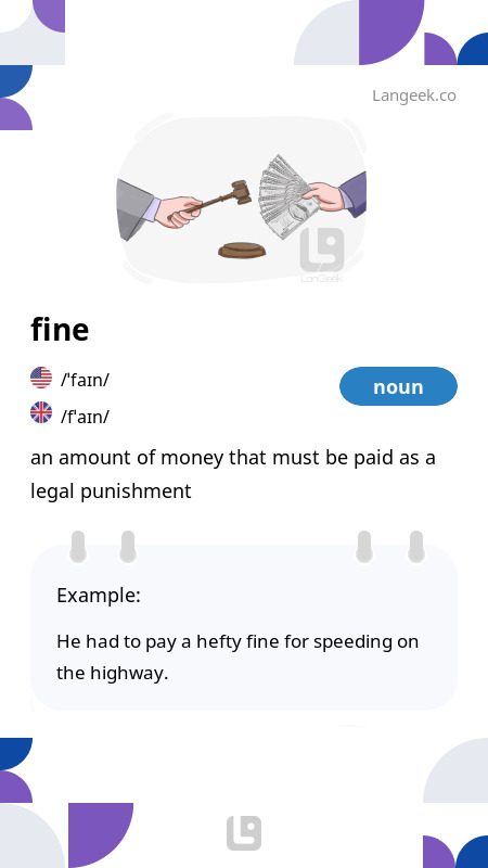 Definition & Meaning of "Fine" | Picture Dictionary