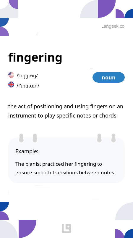 Definition & Meaning of "Fingering" | Picture Dictionary